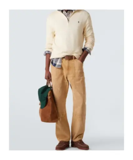 Polo Ralph Lauren Distressed Cotton Canvas Straight Pants