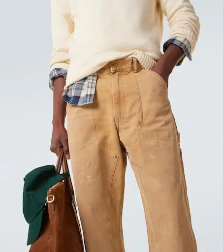 Polo Ralph Lauren Distressed Cotton Canvas Straight Pants