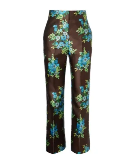 ALEMAIS Floral Satin Bootcut Pants