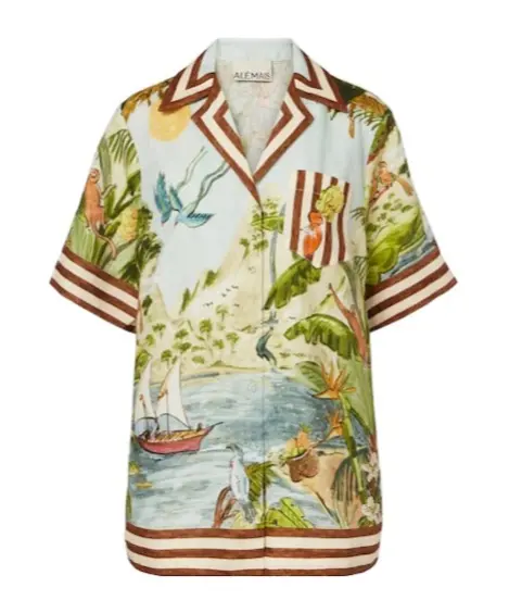 ALEMAIS Printed Linen Shirt