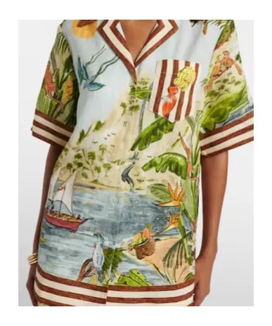 ALEMAIS Printed Linen Shirt