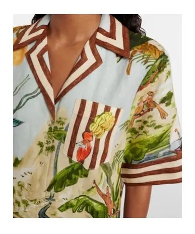 ALEMAIS Printed Linen Shirt