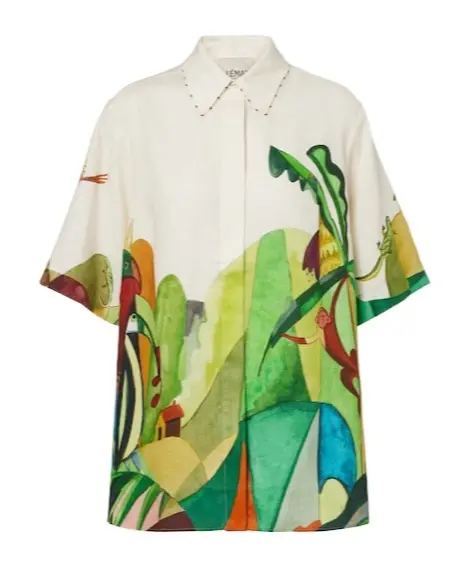 ALEMAIS X Mokshini Printed Short-sleeve Shirt