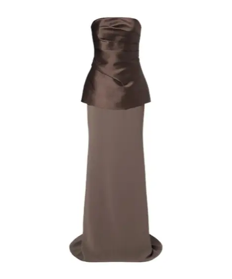 Solace Alia Strapless Satin Crepe Dress