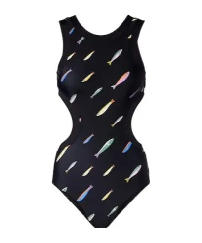 Staud Dolce Cutout Printed Swimsuit
