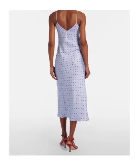RODARTE Floral Appliqué Printed Silk Slip Dress