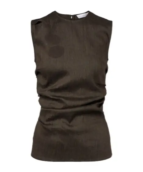Proenza Schouler Draped Bamboo-patterned Top - Black
