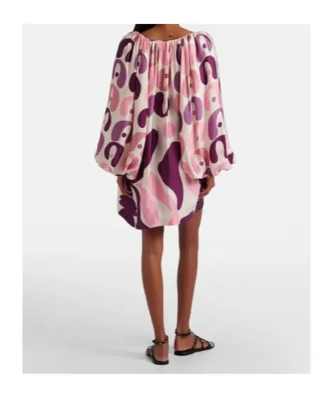ADRIANA DEGREAS Printed Satin Minidress