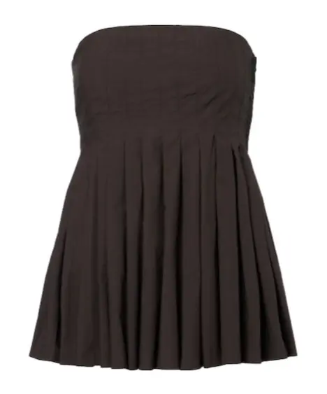 Proenza Schouler Pleated Peplum Cotton Top