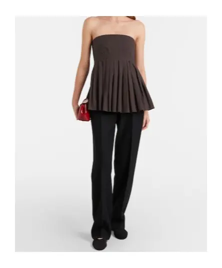 Proenza Schouler Pleated Peplum Cotton Top