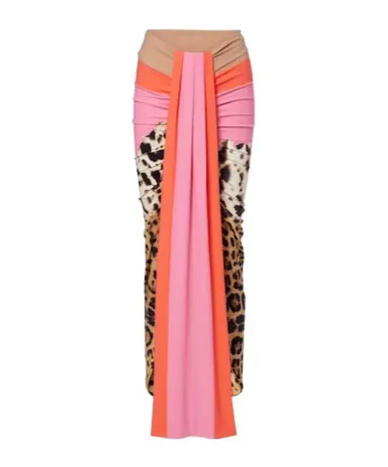 Roberto Cavalli Leopard-print Asymmetric Maxi Skirt
