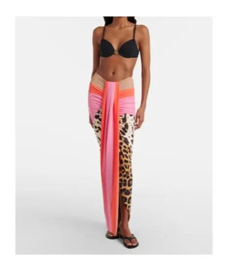 Roberto Cavalli Leopard-print Asymmetric Maxi Skirt