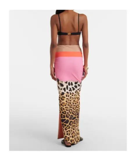 Roberto Cavalli Leopard-print Asymmetric Maxi Skirt