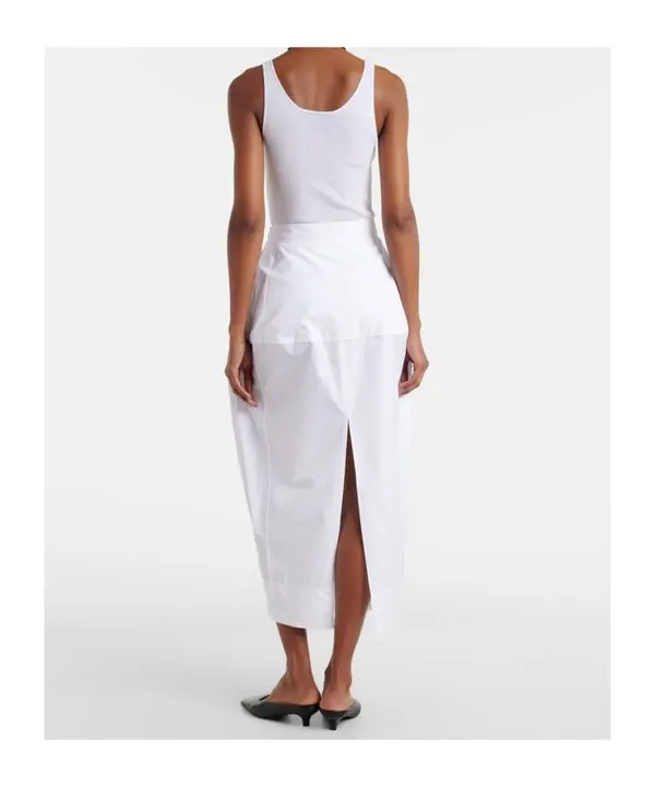 RÓHE Cotton Poplin Midi Skirt