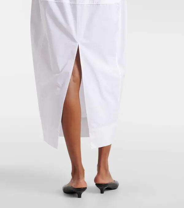 RÓHE Cotton Poplin Midi Skirt