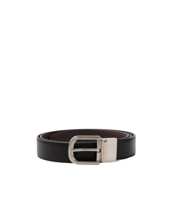 LARDINI Logo Leather Belt
