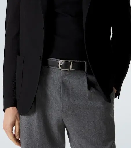 LARDINI Logo Leather Belt