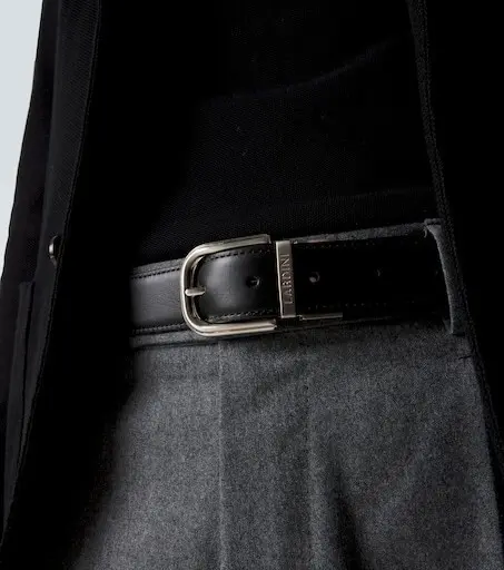 LARDINI Logo Leather Belt