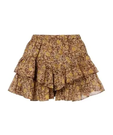 Isabel Marant Étoile Jocadia Floral Tiered Cotton Voile Shorts - Brown