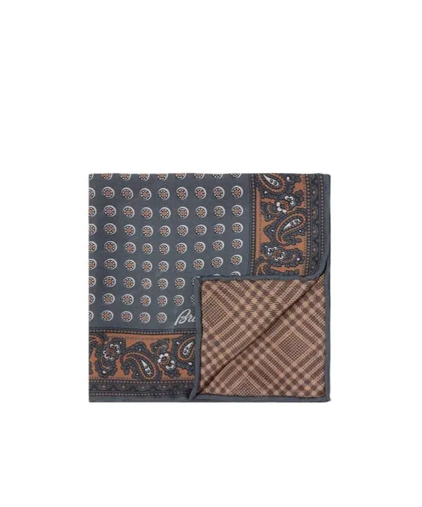 Brioni Printed Silk Twill Scarf
