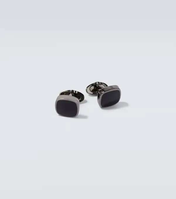 Giorgio Armani 925 Sterling Silver And Enamel Cufflinks