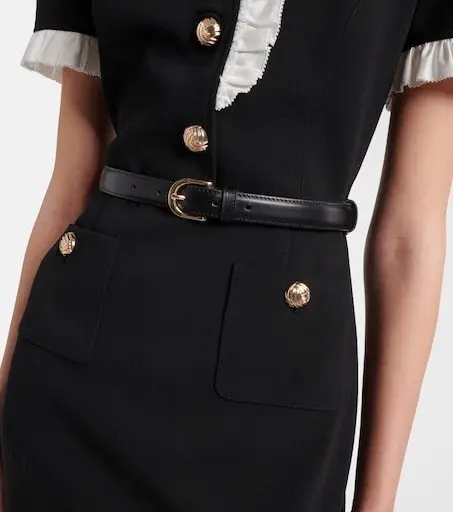 SELF-PORTRAIT Tie-waist Crepe Midi Dress