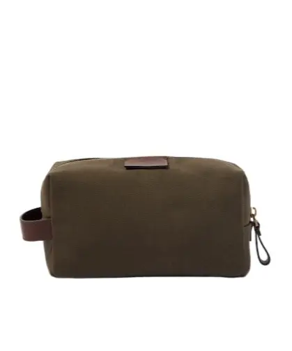 Giorgio Armani Leather-trimmed Zippered Toiletry Bag