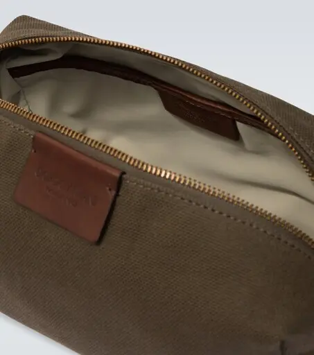 Giorgio Armani Leather-trimmed Zippered Toiletry Bag