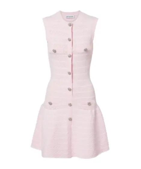 SELF-PORTRAIT Embellished Pointelle Minidress