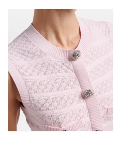 SELF-PORTRAIT Embellished Pointelle Minidress