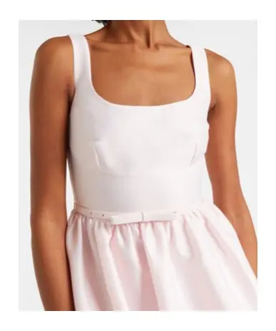 SELF-PORTRAIT Belted Taffeta Midi Dress