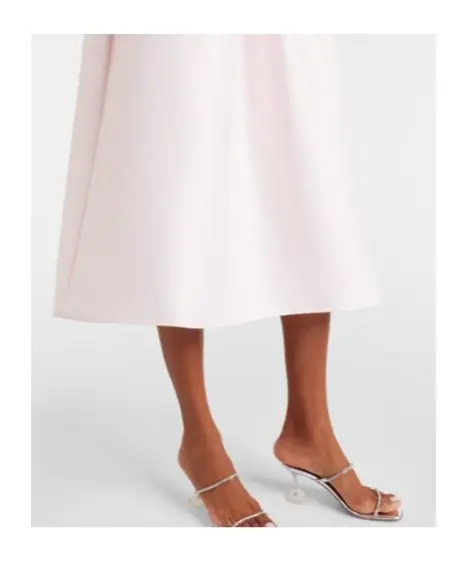 SELF-PORTRAIT Belted Taffeta Midi Dress