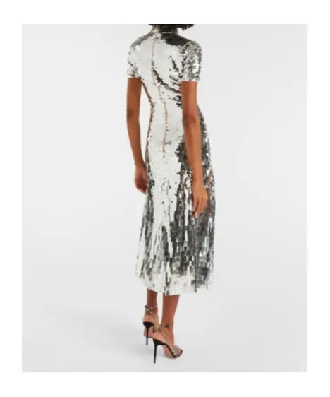 SELF-PORTRAIT Sequined Midi Dress