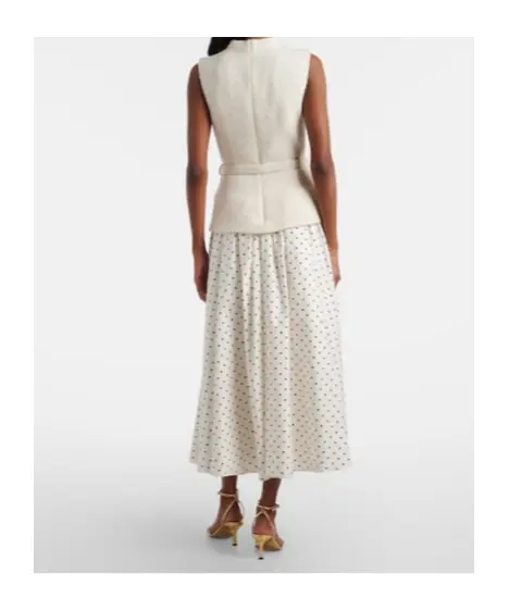 SELF-PORTRAIT Polka Dot Tweed Midi Dress