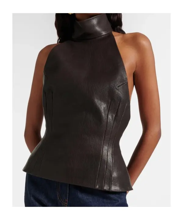 Magda Butrym Halterneck Leather Top