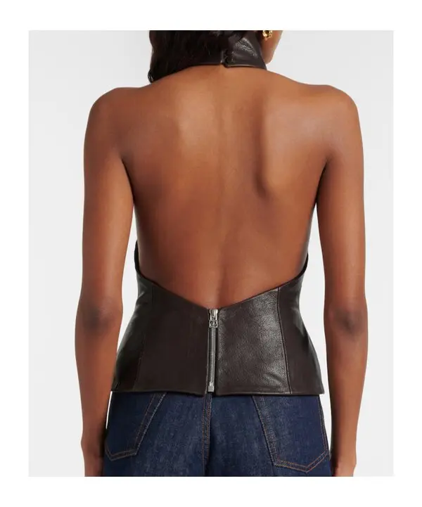 Magda Butrym Halterneck Leather Top