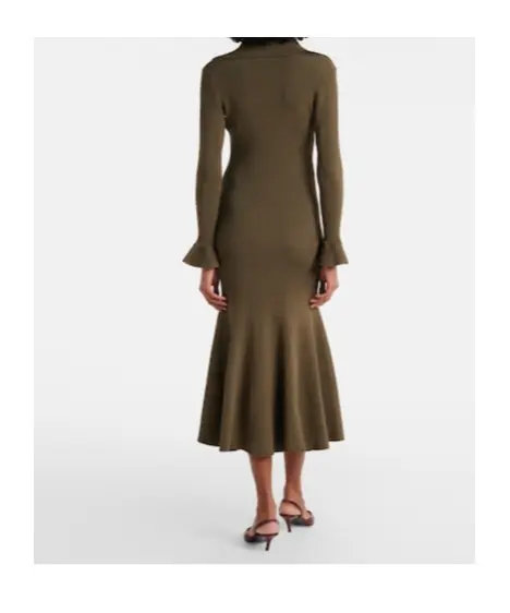 SELF-PORTRAIT Ribbed-knit Midi Dress