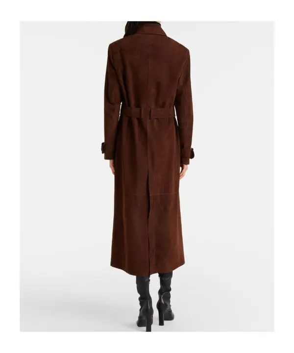 Nour Hammour Tate Suede Trench Coat