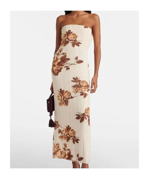 Magda Butrym Floral Ribbed-knit Maxi Dress
