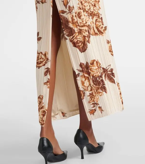 Magda Butrym Floral Ribbed-knit Maxi Dress