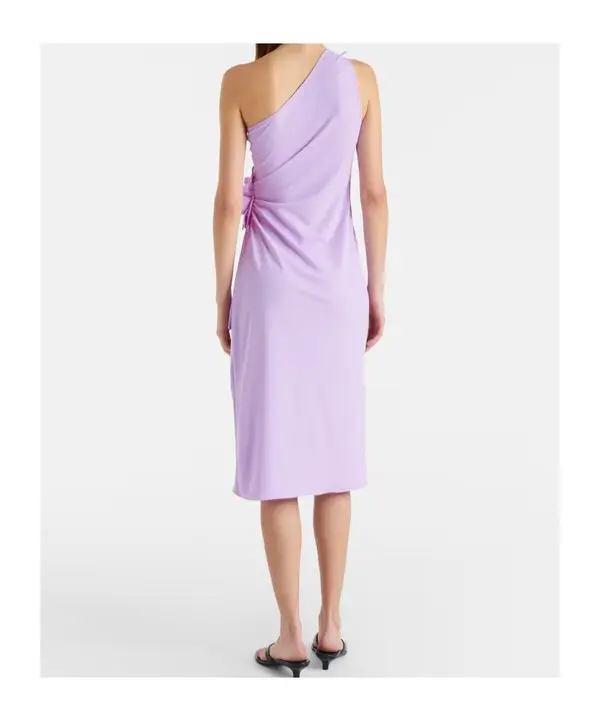 Coperni Asymmetrical Floral Appliqué Jersey Cocktail Dress