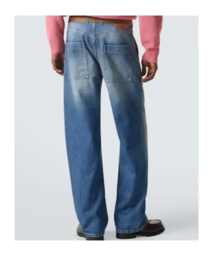 Plan C Belted Straight Jeans