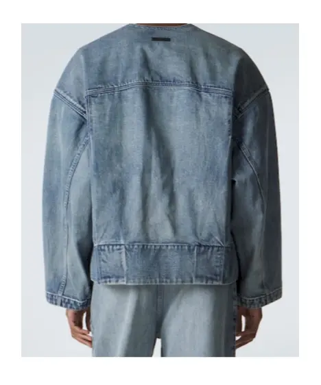 Fear Of God Distressed V-neck Denim Jacket