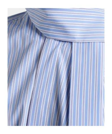 Plan C Scarf-detail Striped Cotton Shirt