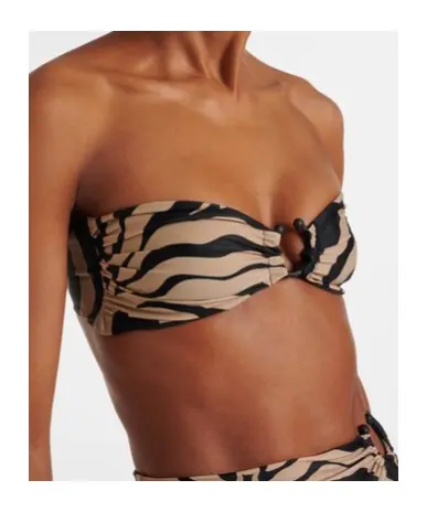 Johanna Ortiz Printed Ring-detail Bikini Top