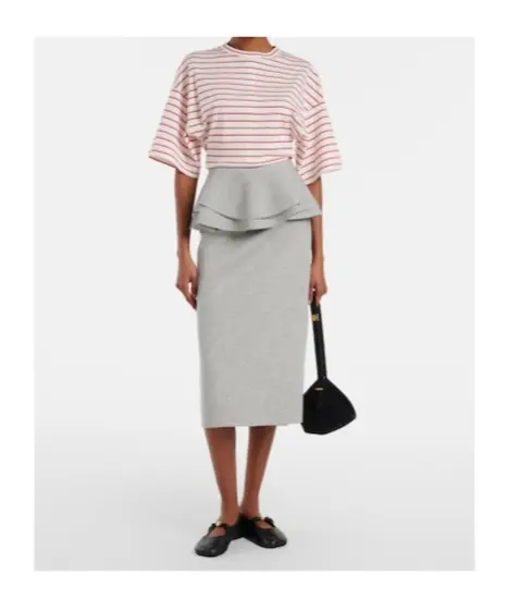 Plan C Ruffled Cotton-blend Midi Skirt