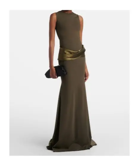 Alex Perry Satin-trimmed Gown