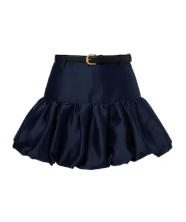 SELF-PORTRAIT Belted Taffeta Miniskirt