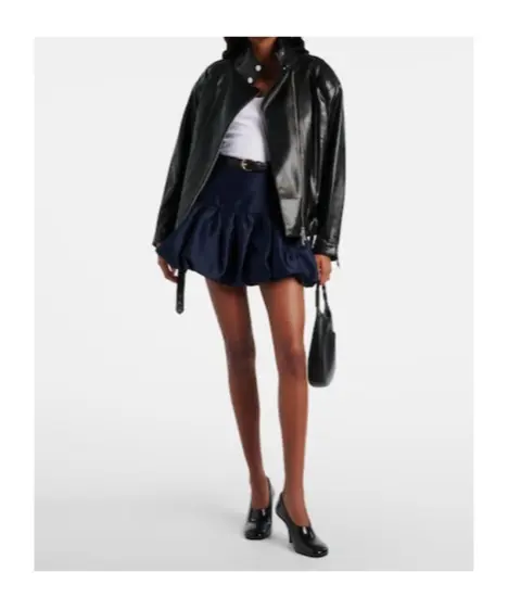SELF-PORTRAIT Belted Taffeta Miniskirt