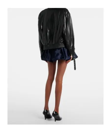 SELF-PORTRAIT Belted Taffeta Miniskirt